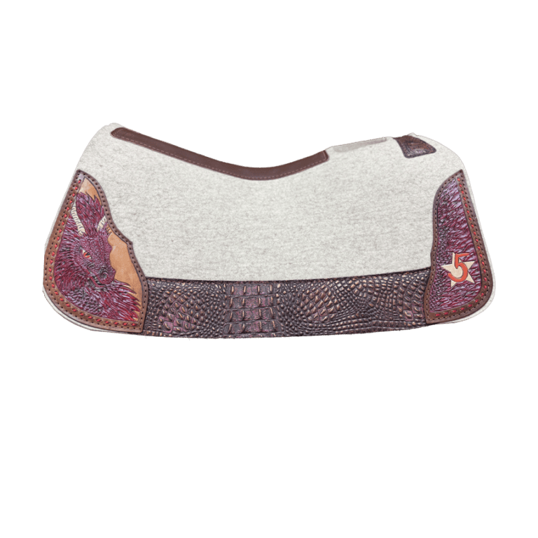 Dragon Rider Series | Hand Tooled 5 Star Wool Saddle Pads
